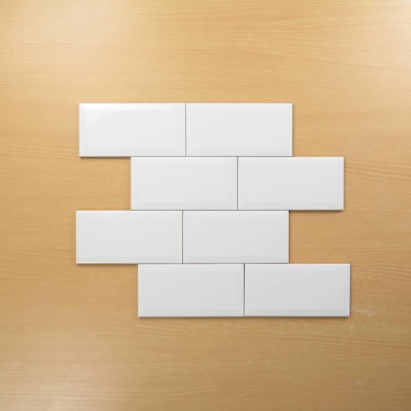 Gloss White Beveled Subway Tile | 100mm x 200mm - Tile Warehouse