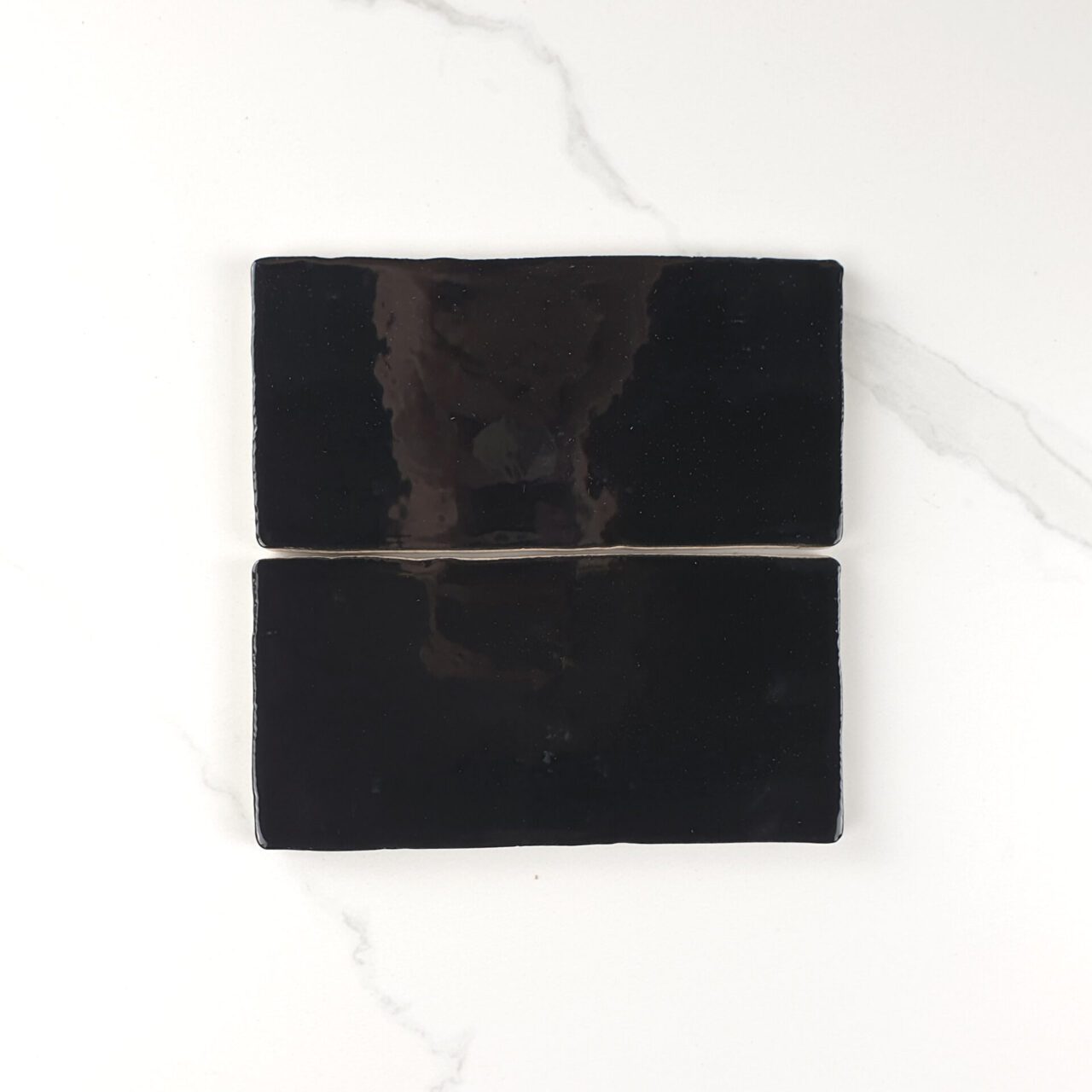 Subway Tile | Black Gloss Irregular Edge- Tile Warehouse