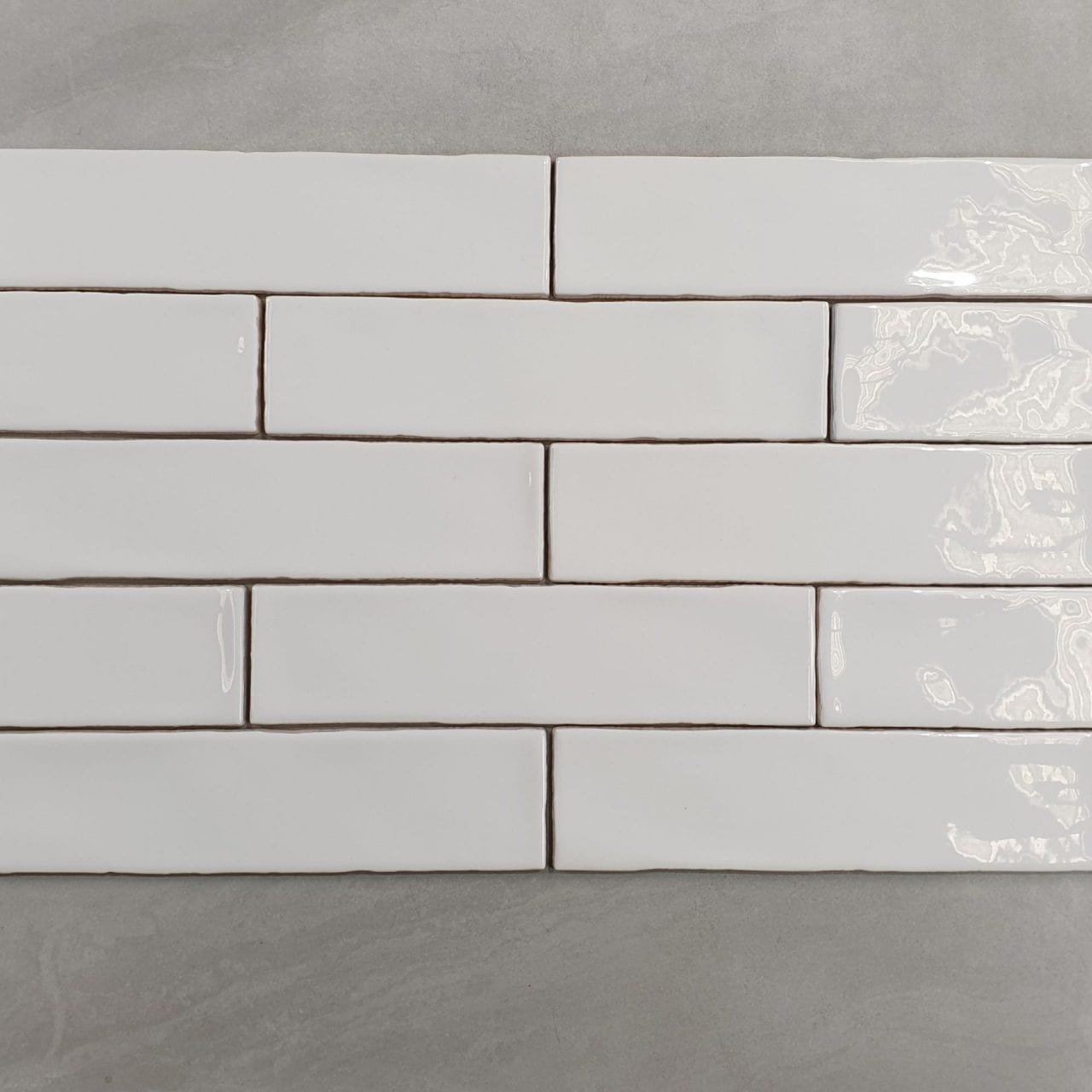 Block Subway Tile | White Gloss Irregular Edge- Tile Warehouse