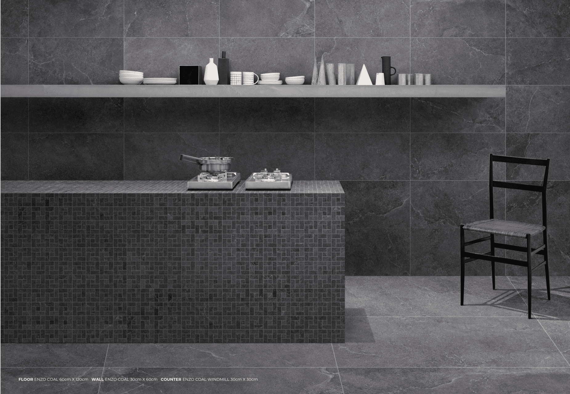 Enzo Coal Matt Tile | 300mm x 600mm - Tile Warehouse
