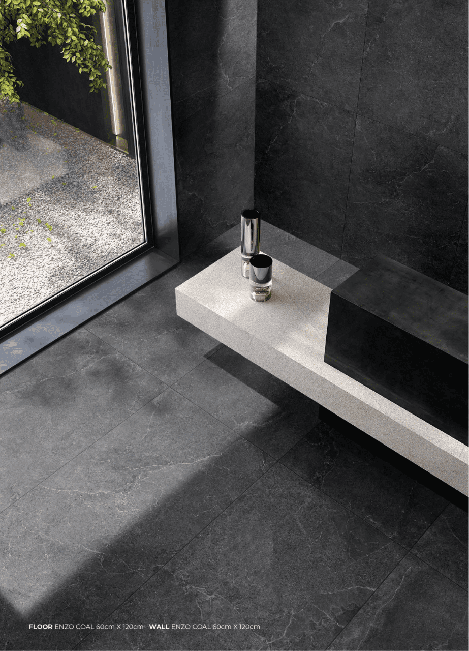 Enzo Coal Matt Tile | 600mm x 600mm - Tile Warehouse