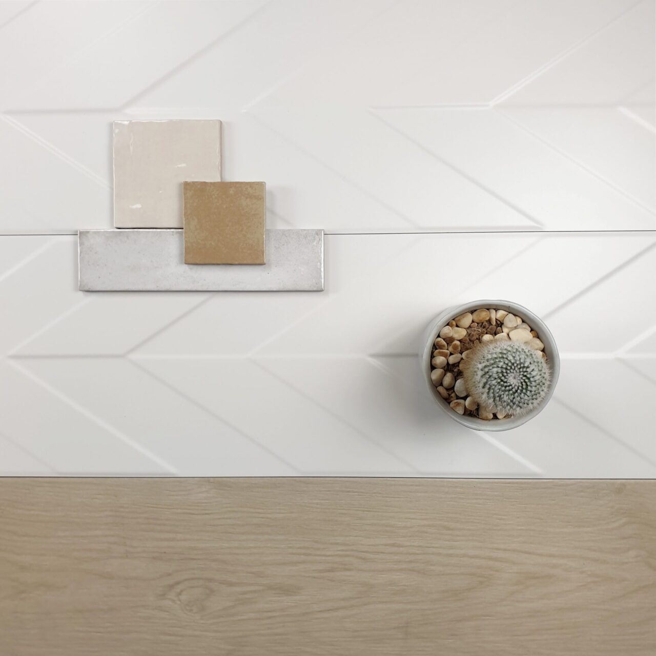 Twin Glacier Matt White Chevron Tile - Tile Warehouse